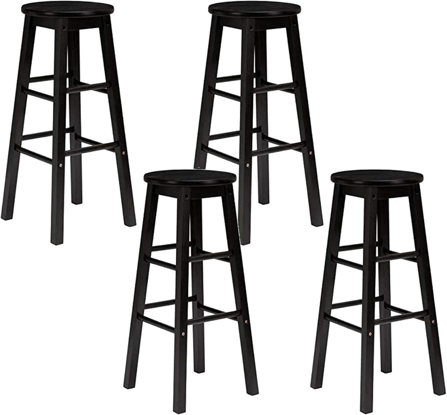 Classic Round-Seat 24" Tall Kitchen Counter Stools for Homes Dining ...