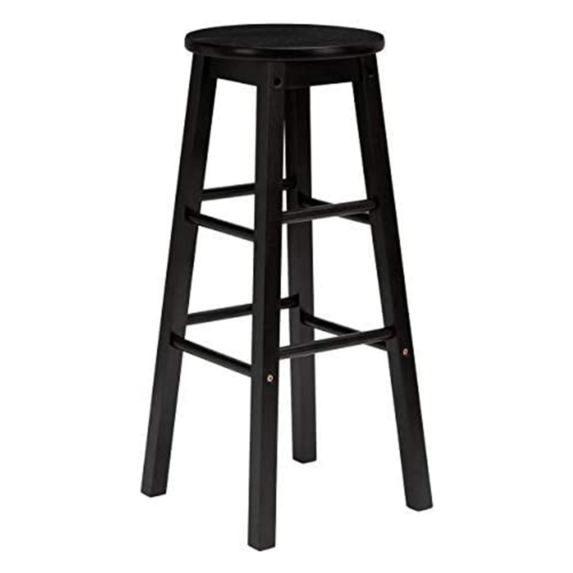 Open Box Classic Round-Seat 24 In Kitchen and Counter Stools, Black ...