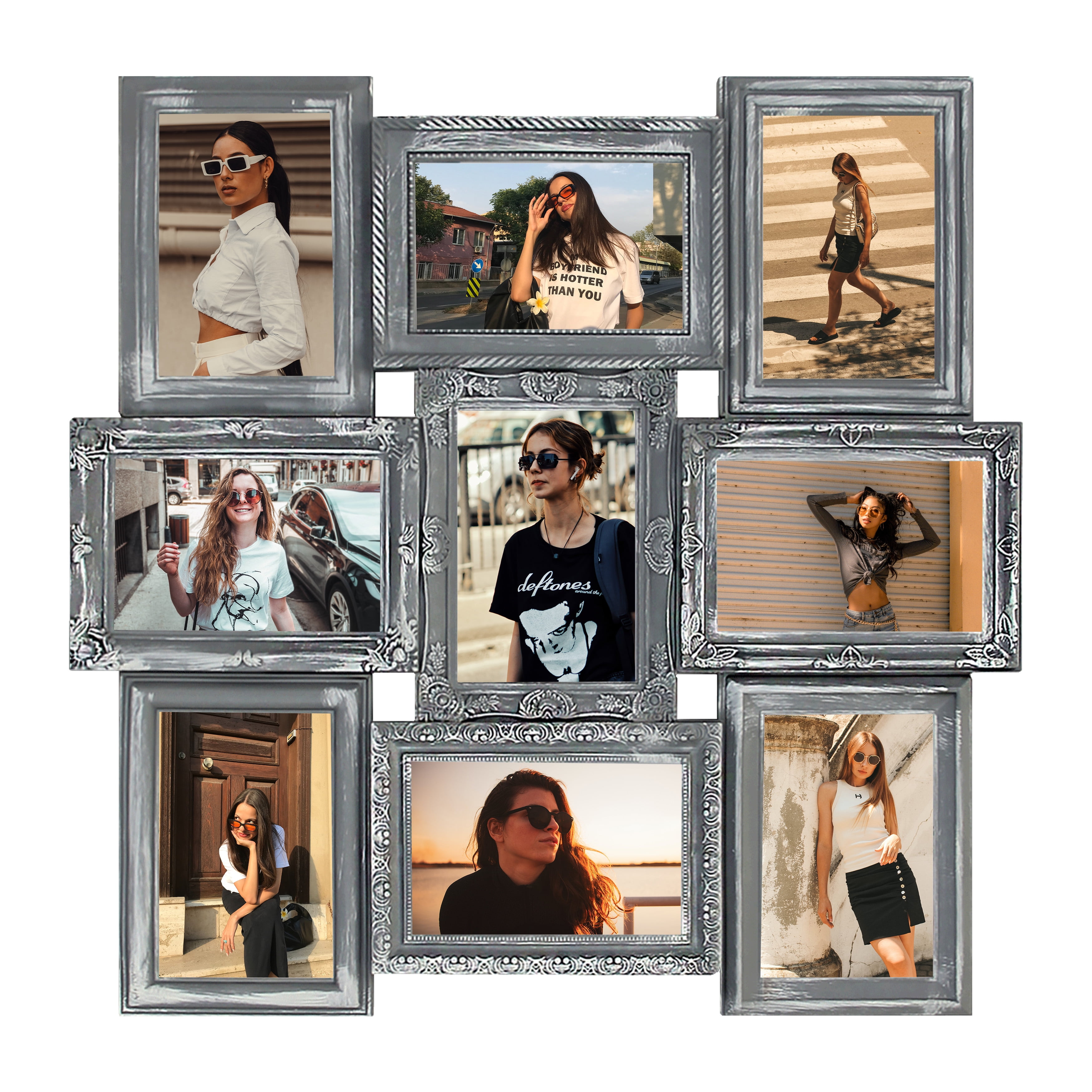 Classic Royal 9-Opening Wall Hanging Collage Photo Frame Family Gallery ...