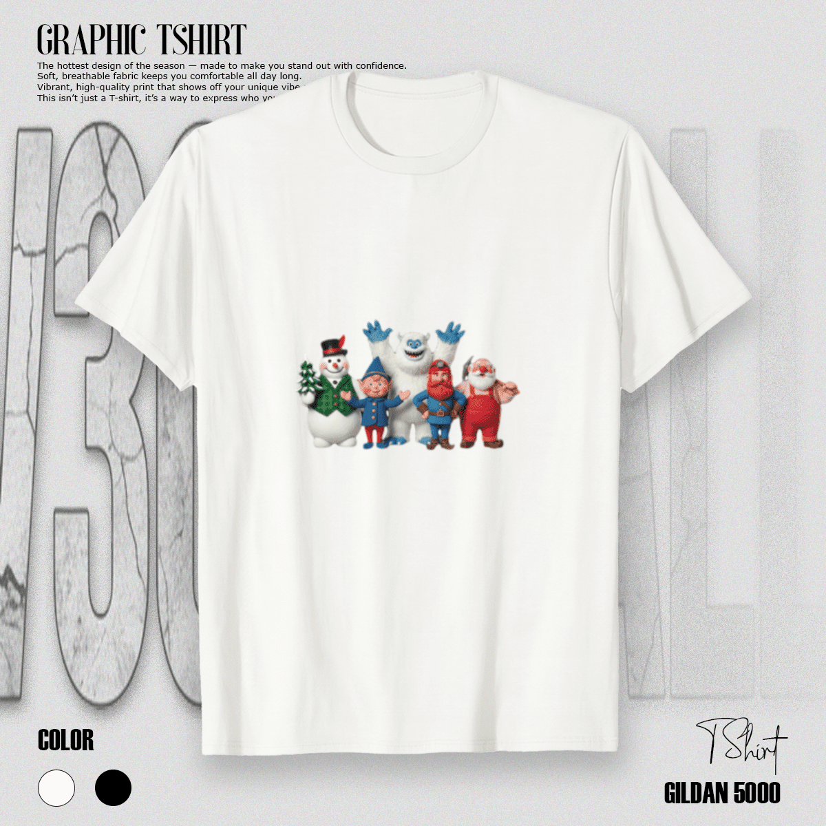 Classic Rudolph Group Cute Holiday Reindeer Festive Winter Art Unisex T ...