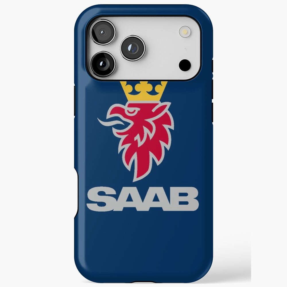 Classic Saab Auto Logo Design iPhone Case 17 through 11 Pro Max ...
