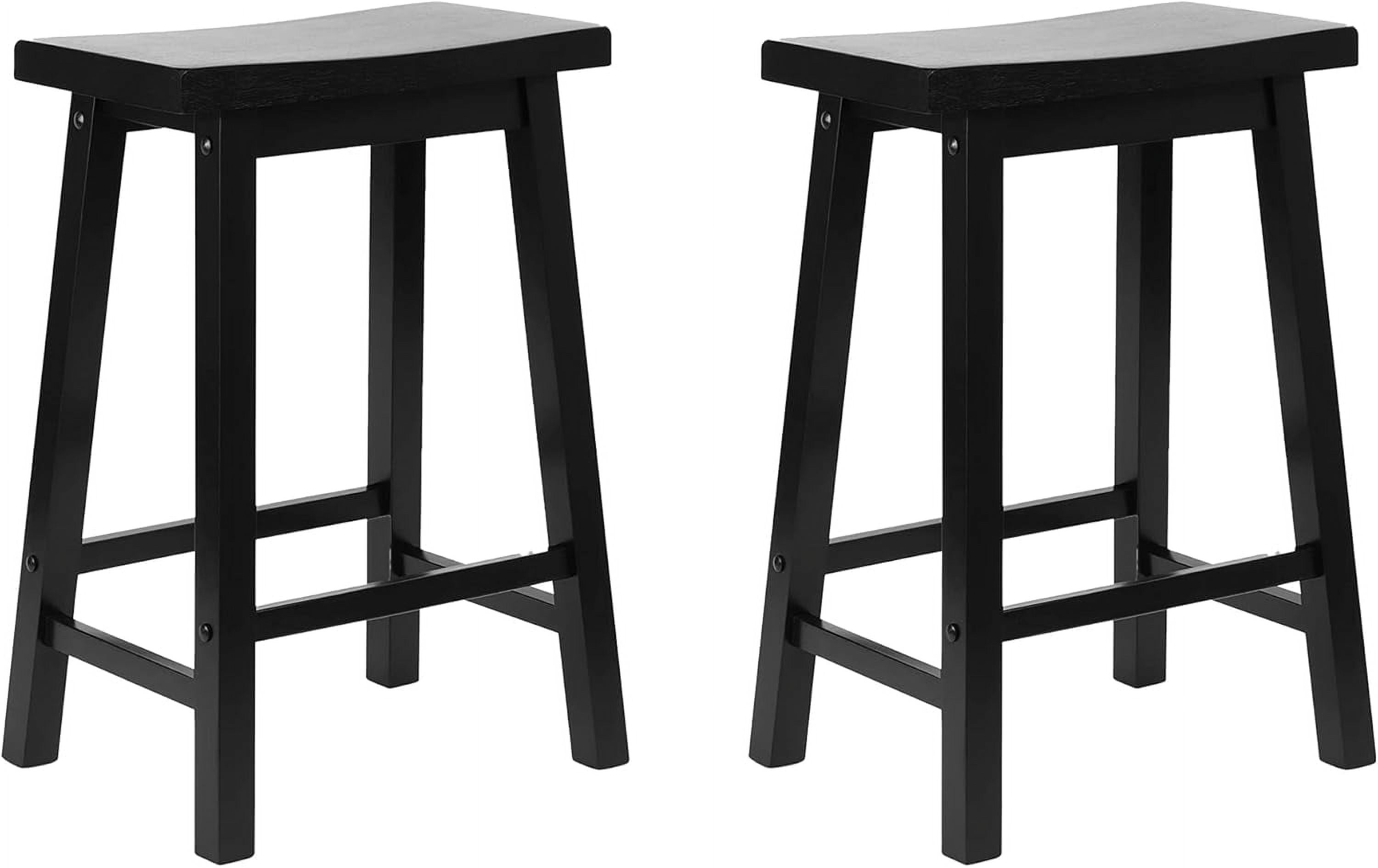 Classic Saddle Seat 24 Inch Kitchen Bar Counter Stool with Backless ...