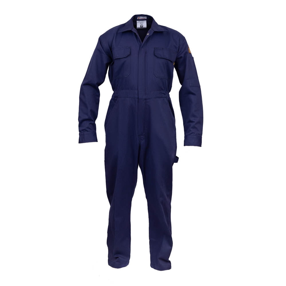 Classic Safety Work Coverall – 100% Cotton, 7 oz (Large, Navy Blue ...