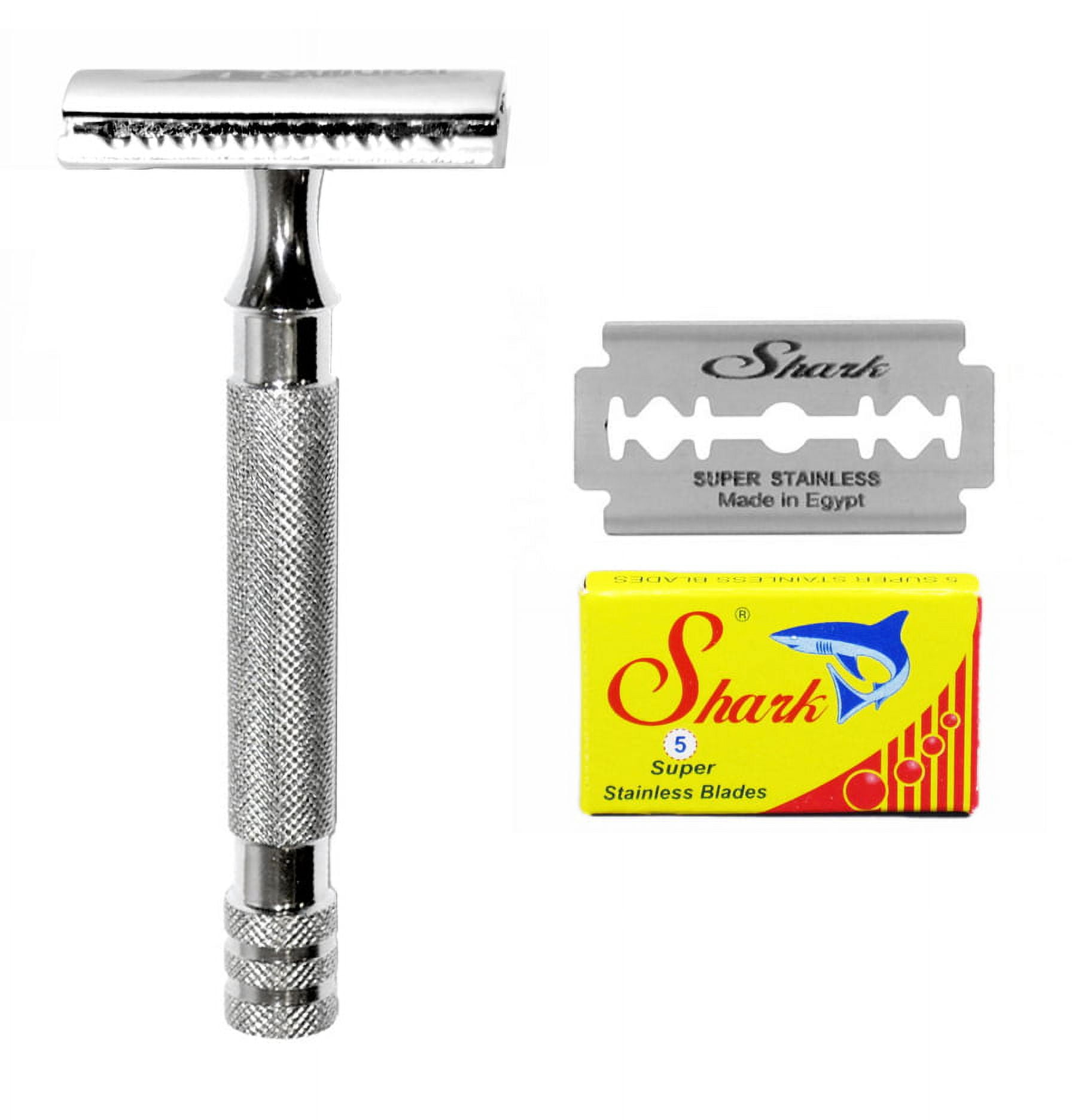 Classic Samurai CS-201 Heavy Duty Long Handled Safety Razor with 5 ...