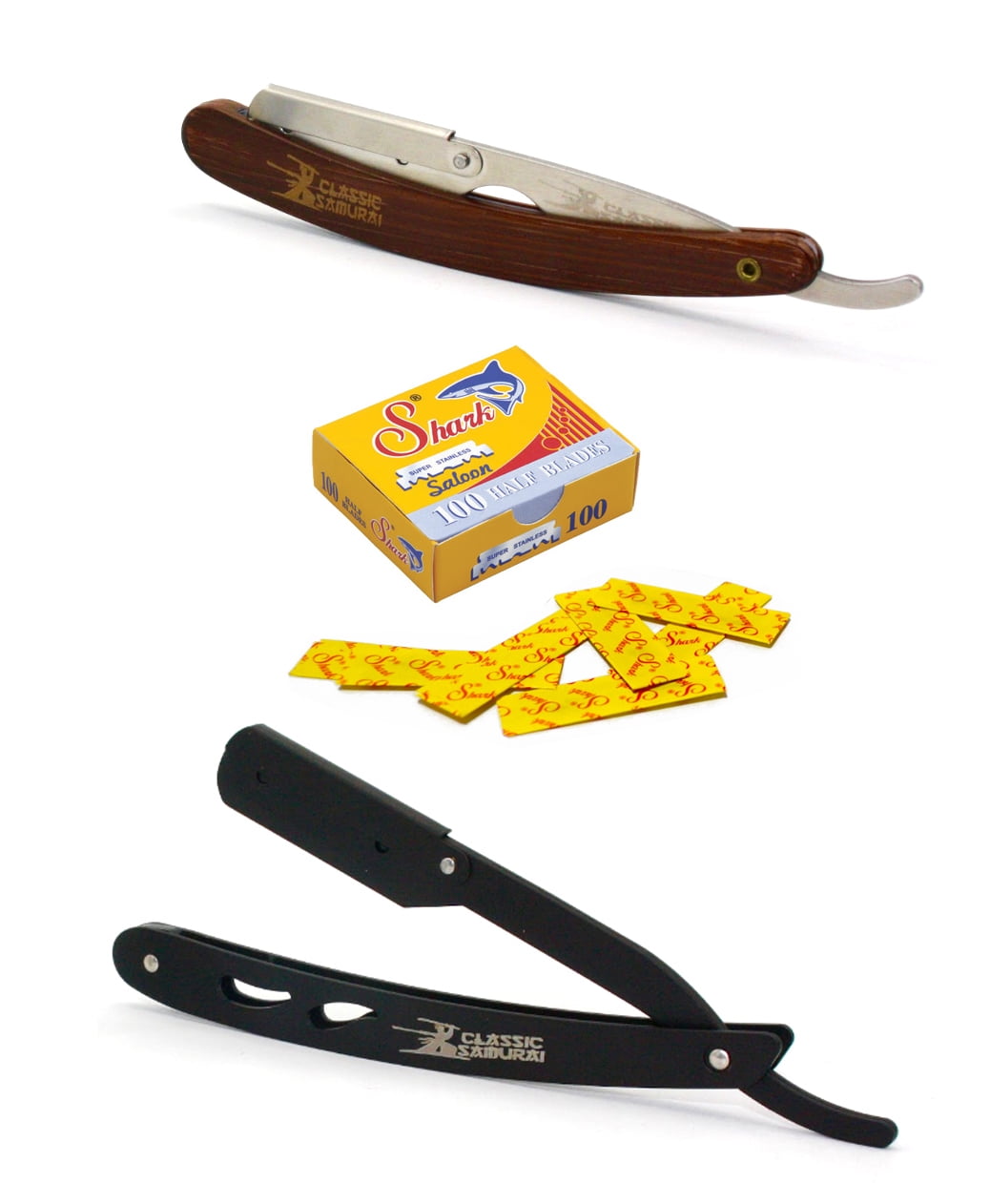 Classic Samurai CS102 Matte Black + CS101 Brown Professional Barber ...