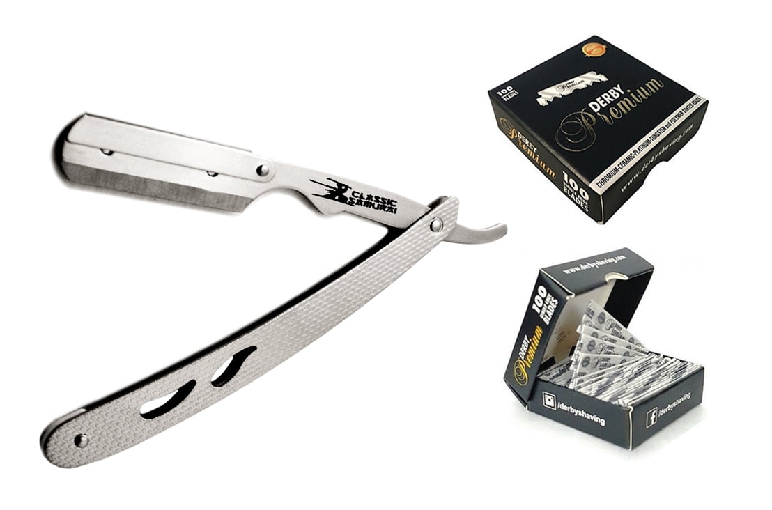 Classic Samurai Stainless Steel Folding Straight Shaving Razor ...
