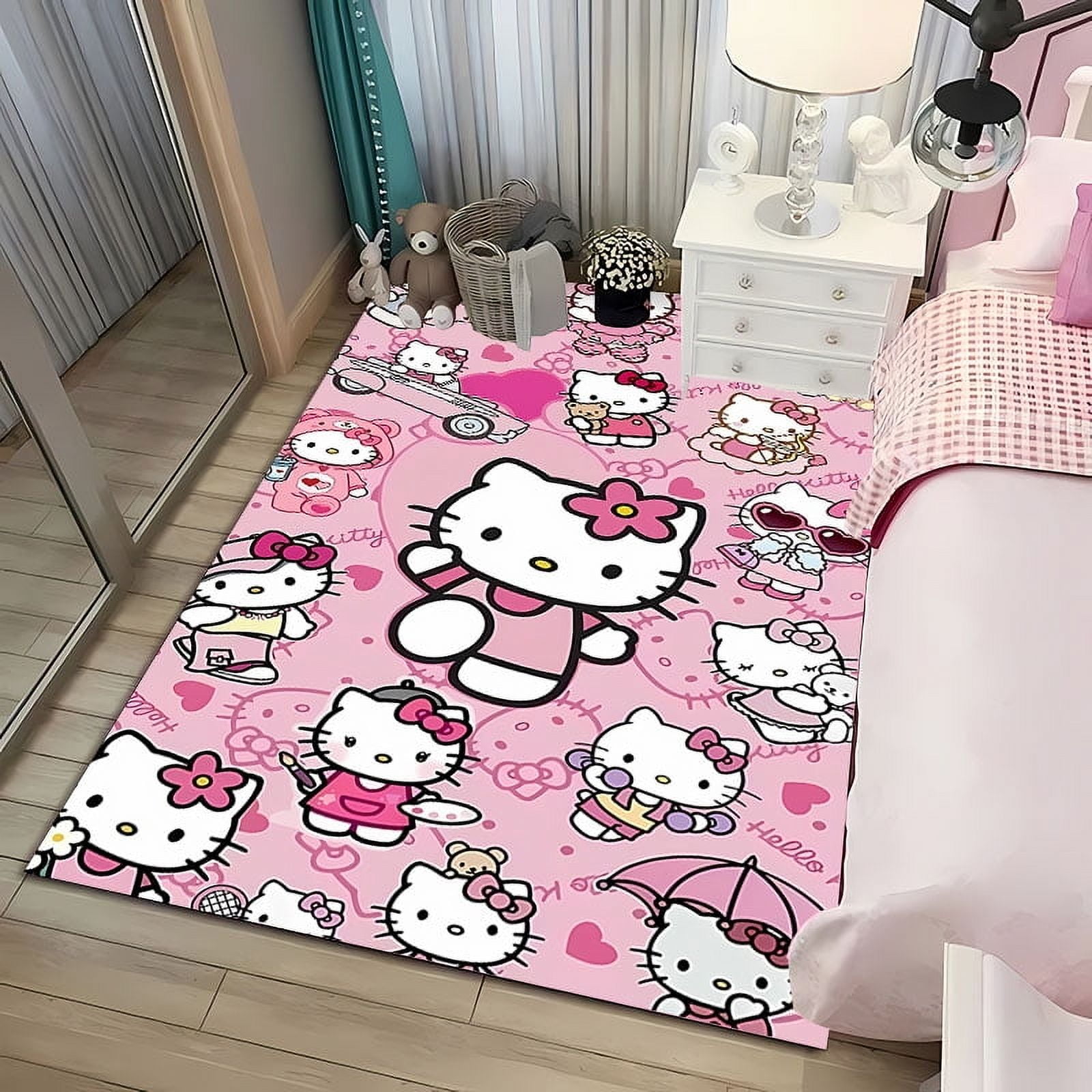 Classic Sanrio Hello Kitty Cartoon Area Carpet,Rug for Living Room ...