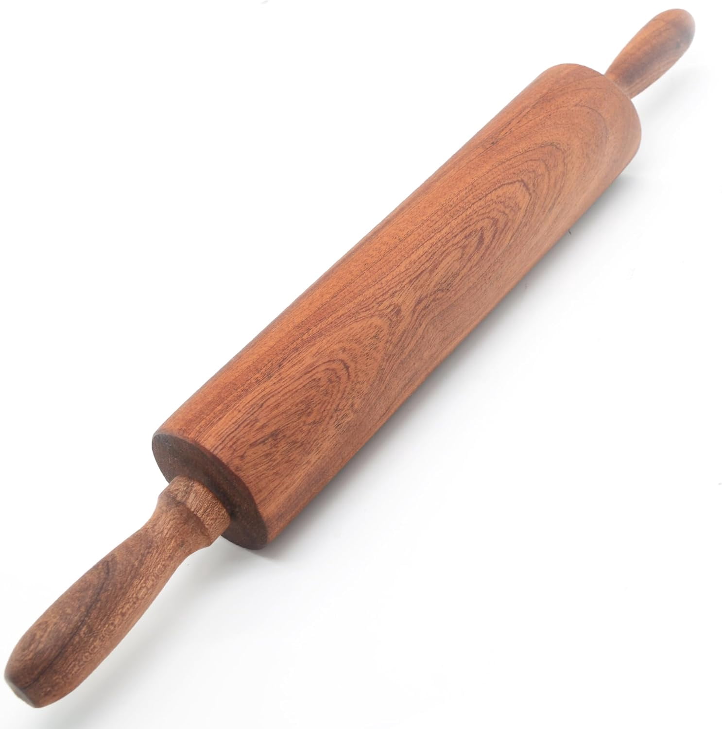 Classic Sapele Wooden Rolling Pin With Handles,Wood Baking Roller Large ...