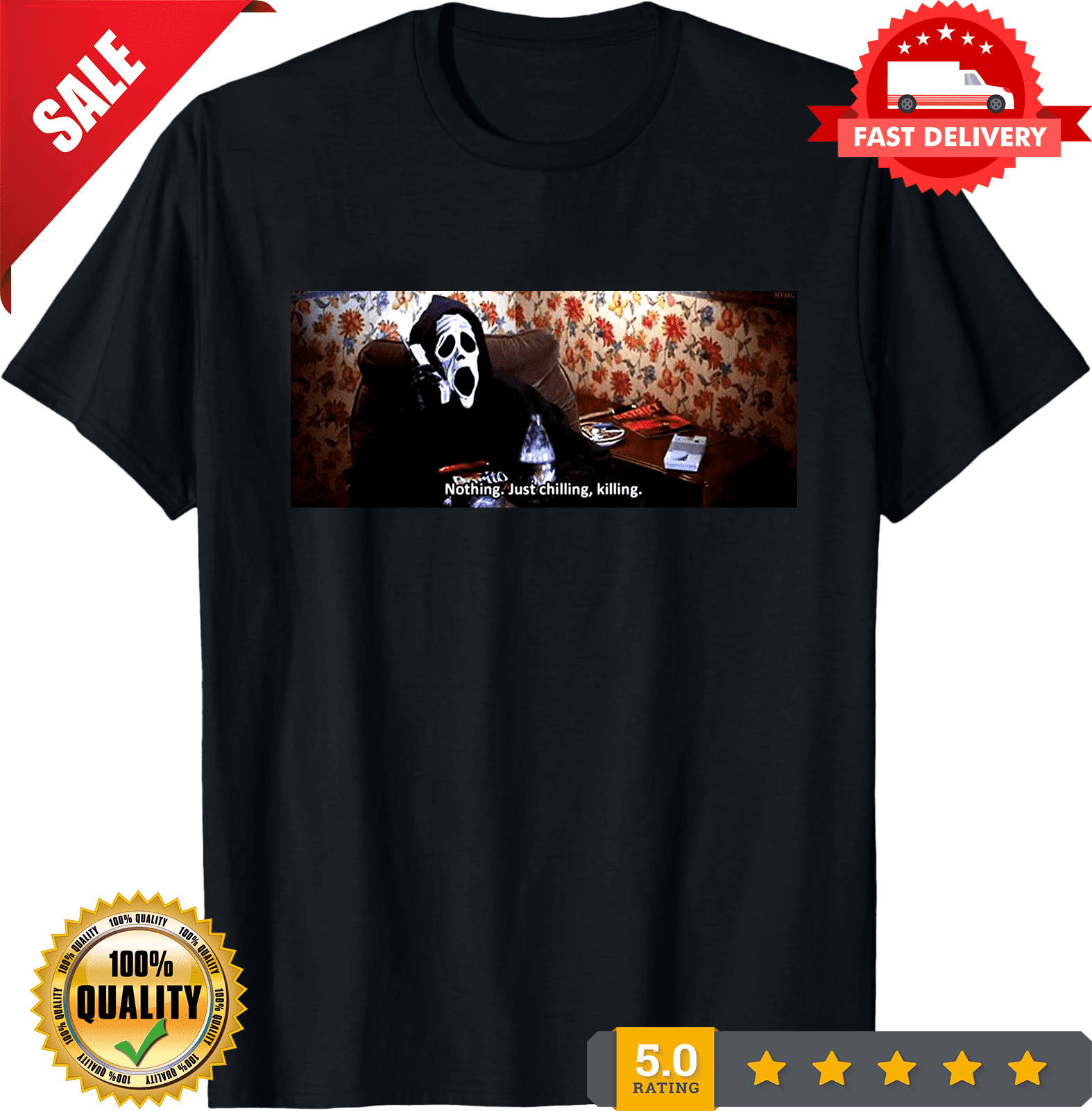 Classic Scream Ghost Face Just Chillin Killin T-shirt Funny Ghostface ...