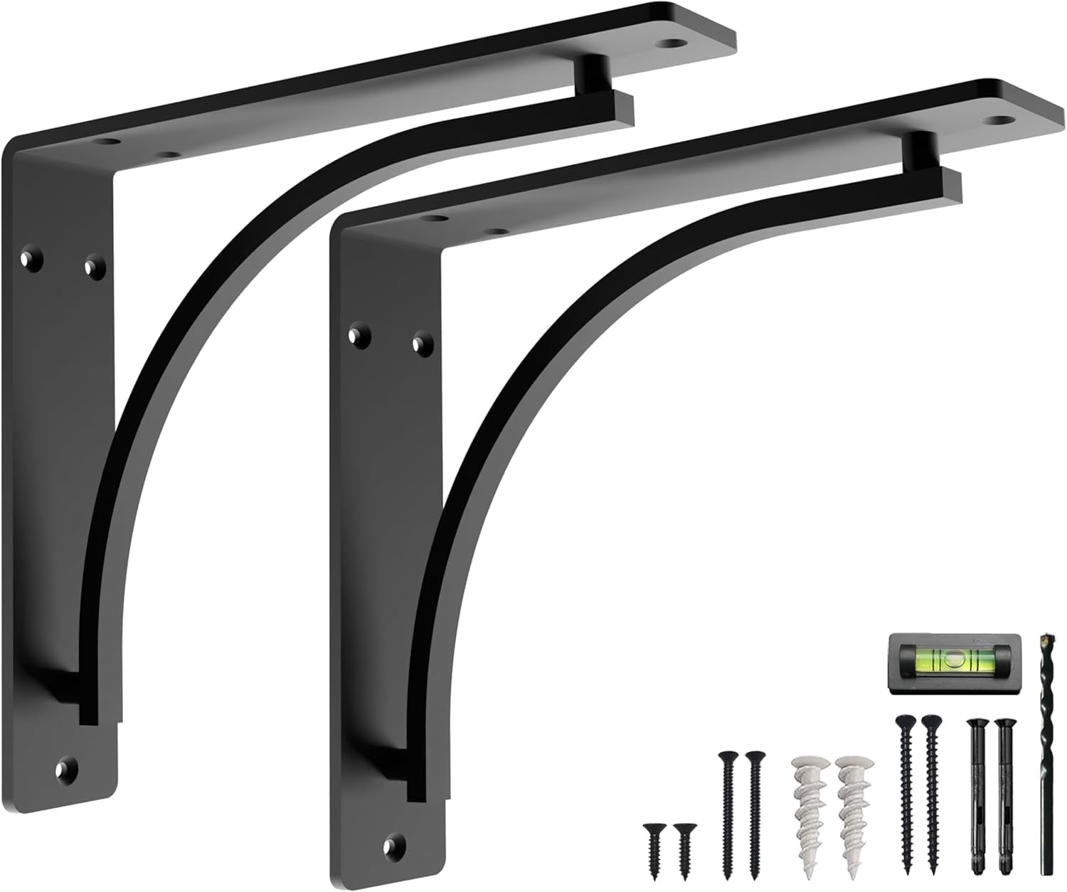 Classic Shelf Bracket Set by Balin Designs (Black) for 12"- 14 ...