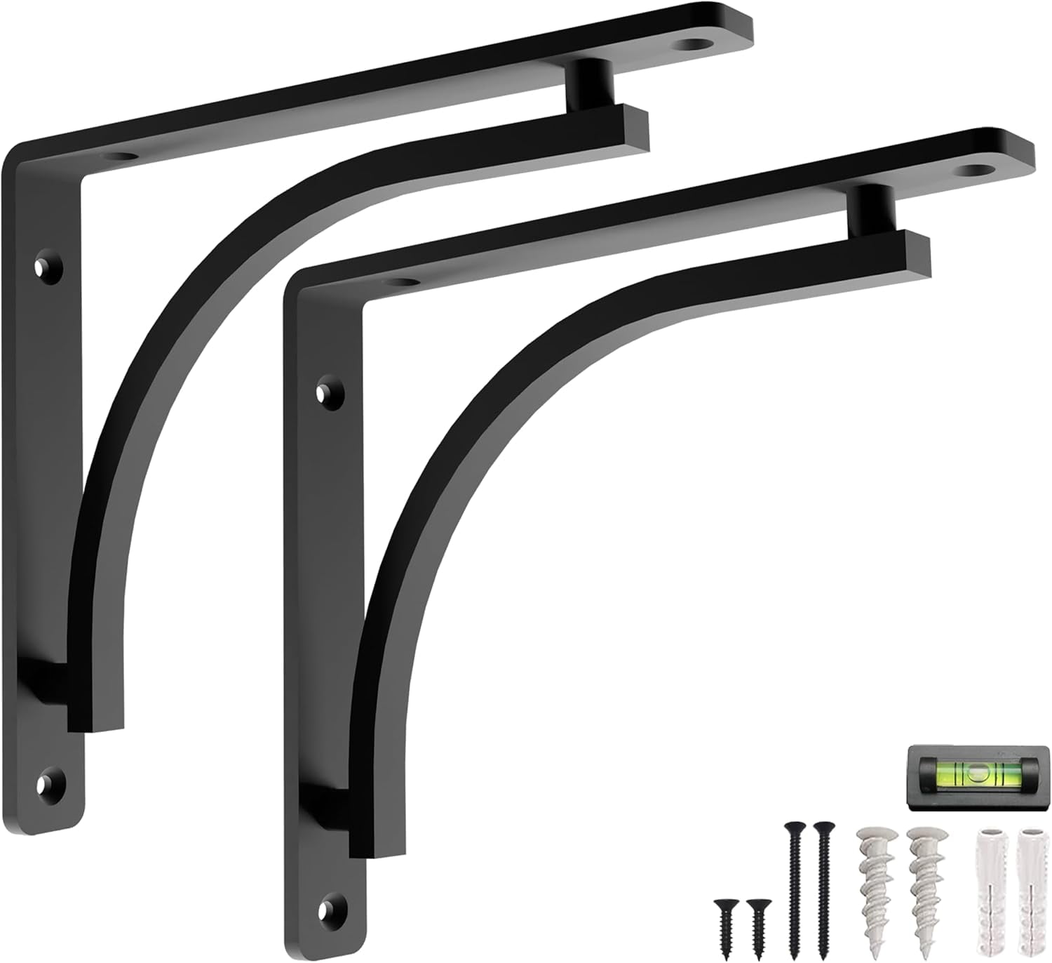 Classic Shelf Bracket Set by Balin Designs (Black) for 12"- 14" Mantel ...
