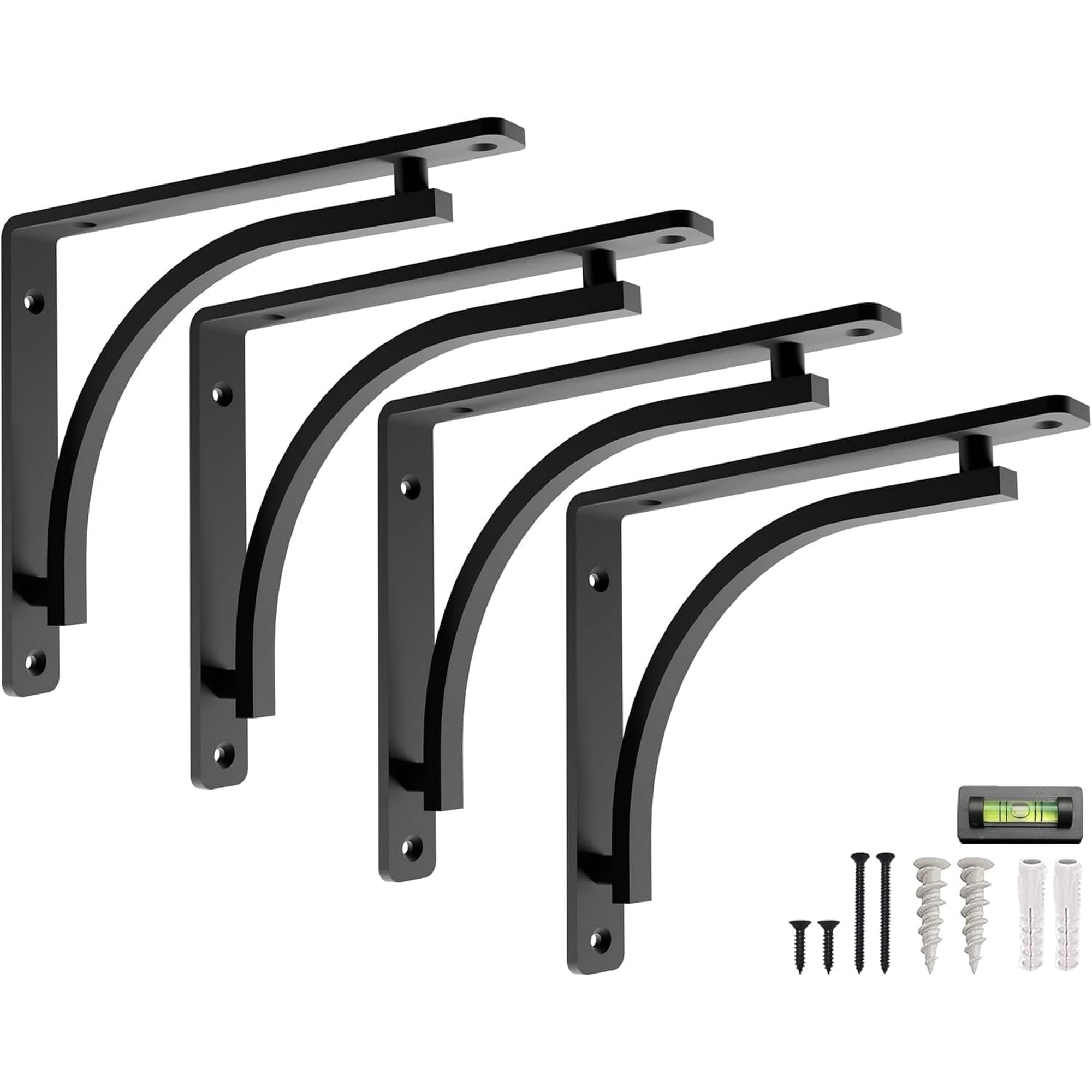 Classic Shelf Bracket Set by Balin Designs (Black) for 6 inch, 8, 10 ...