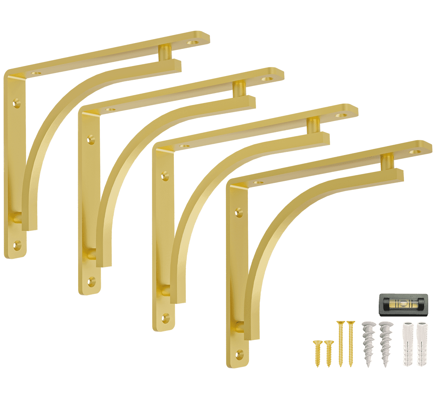 Classic Shelf Bracket Set by Balin Designs (Brass) for 10 inch - 12 ...