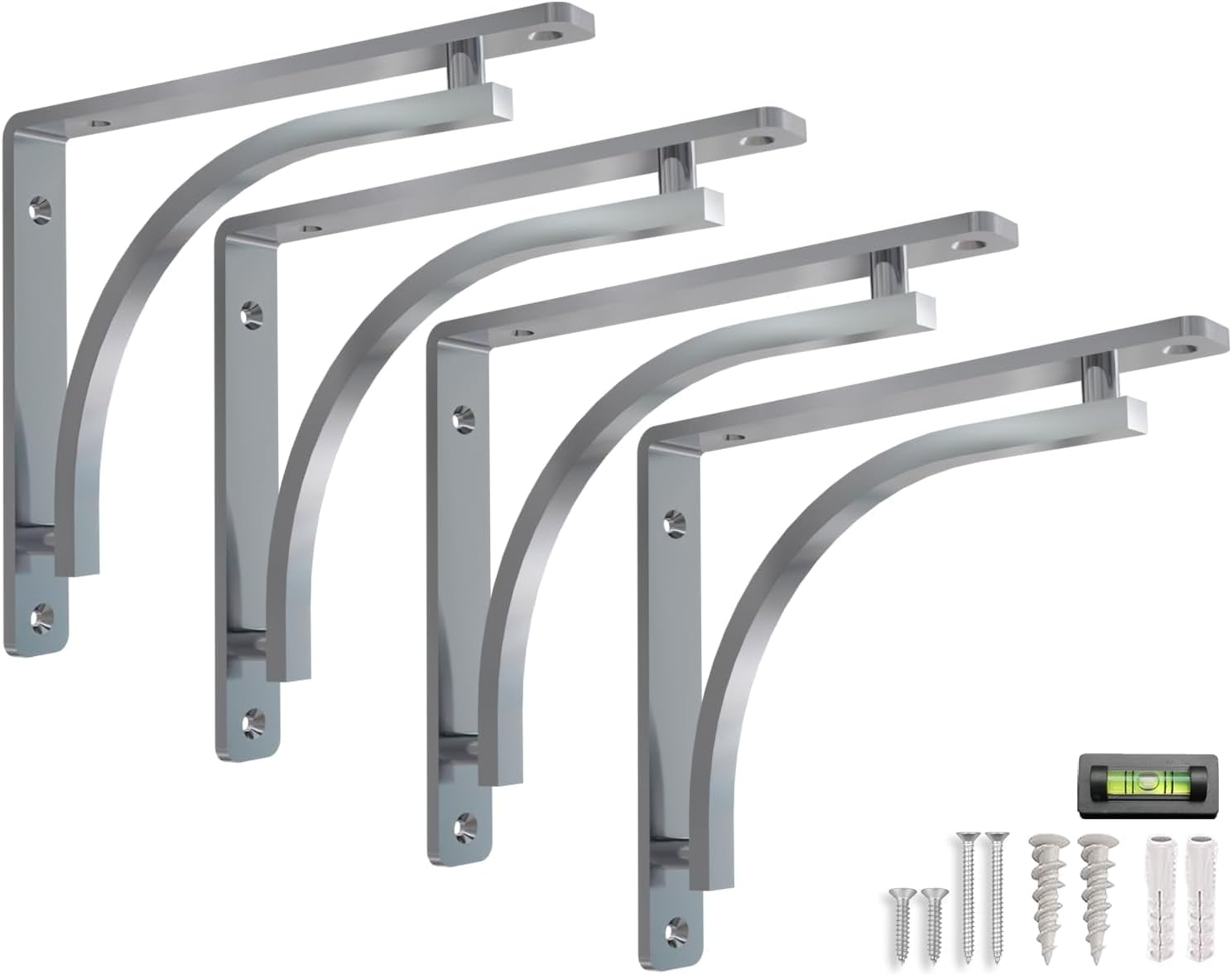 Classic Shelf Bracket Set by Balin Designs (Chrome) for 10 inch - 12 ...