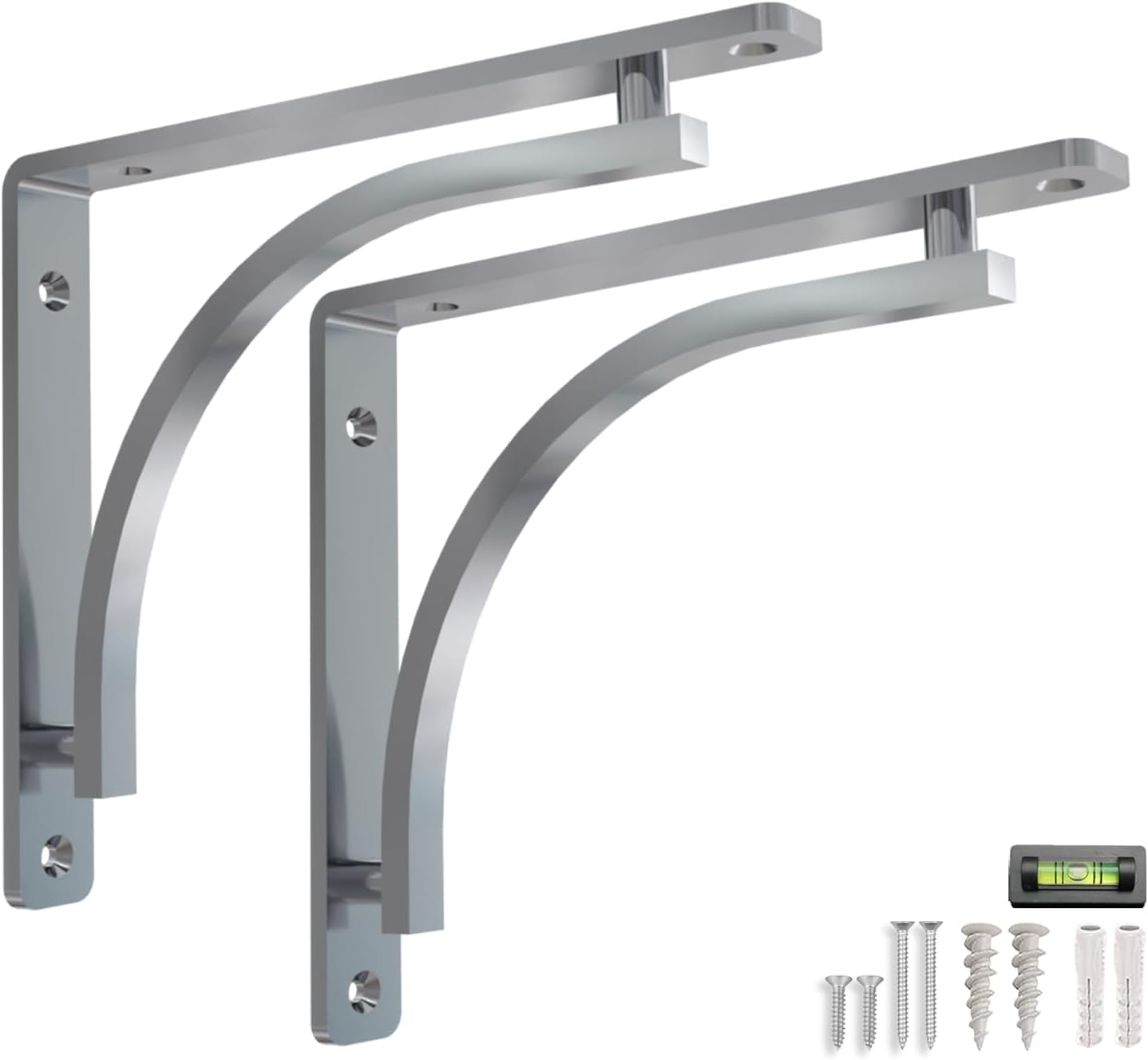 Classic Shelf Bracket Set by Balin Designs (Chrome) for 12 inch - 14 ...