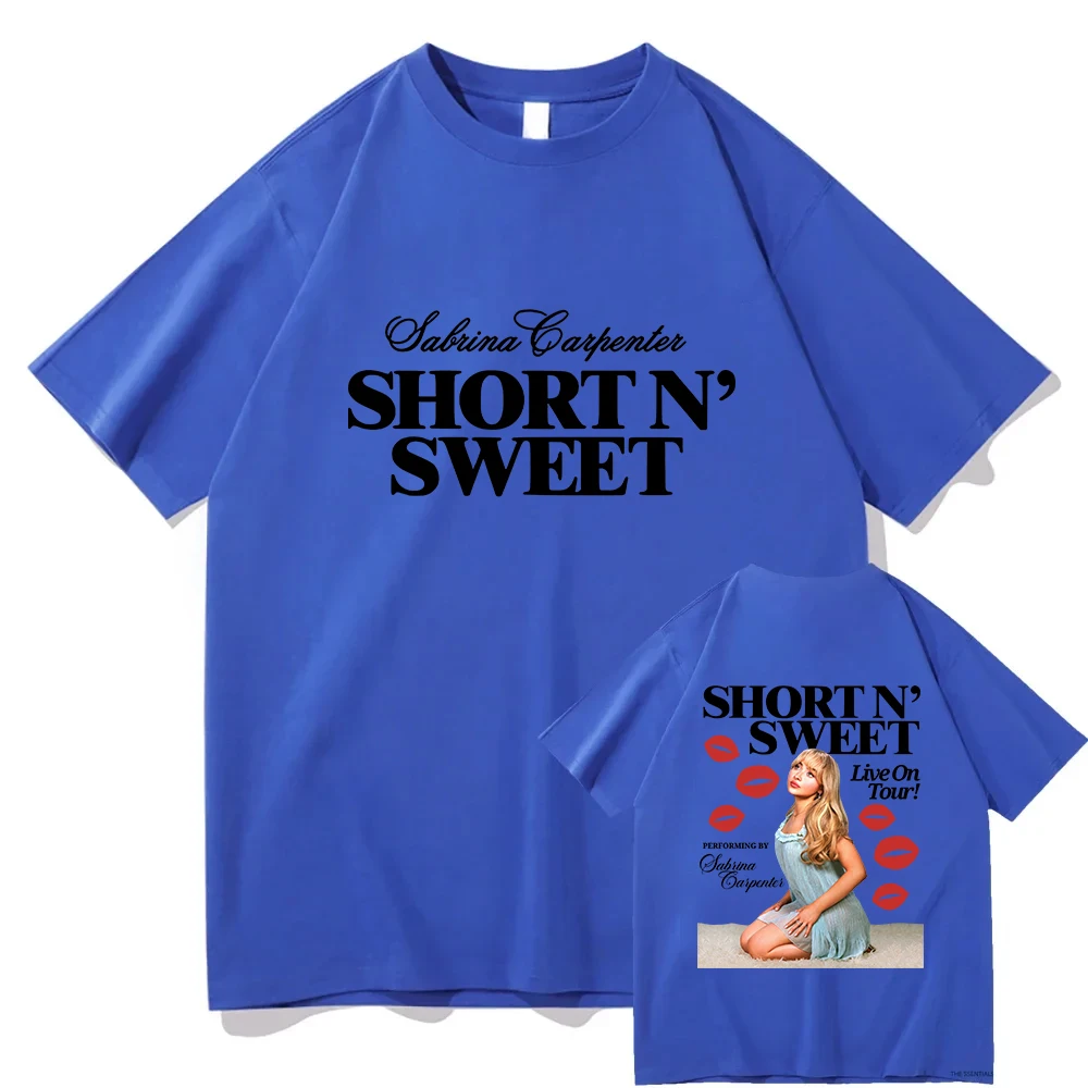 Classic Short Sleeve Cotton Tee, Double Side Aesthetic Graphic Shirt ...