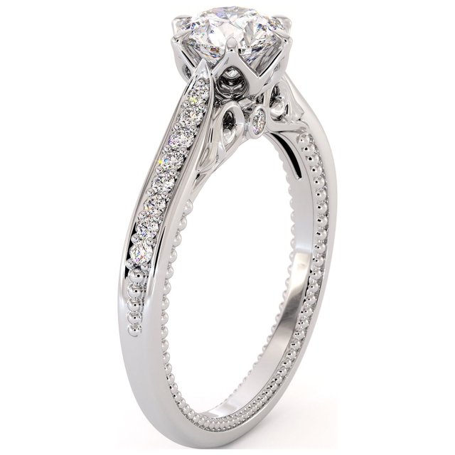 Classic Side Natural Diamonds Engagement Ring - Walmart.com