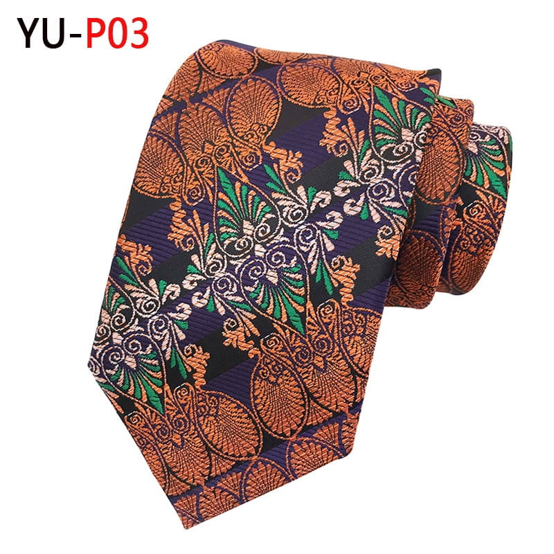 Classic Silk Necktie Men's Woven Tie Jacquard Design Extra Long Big and ...