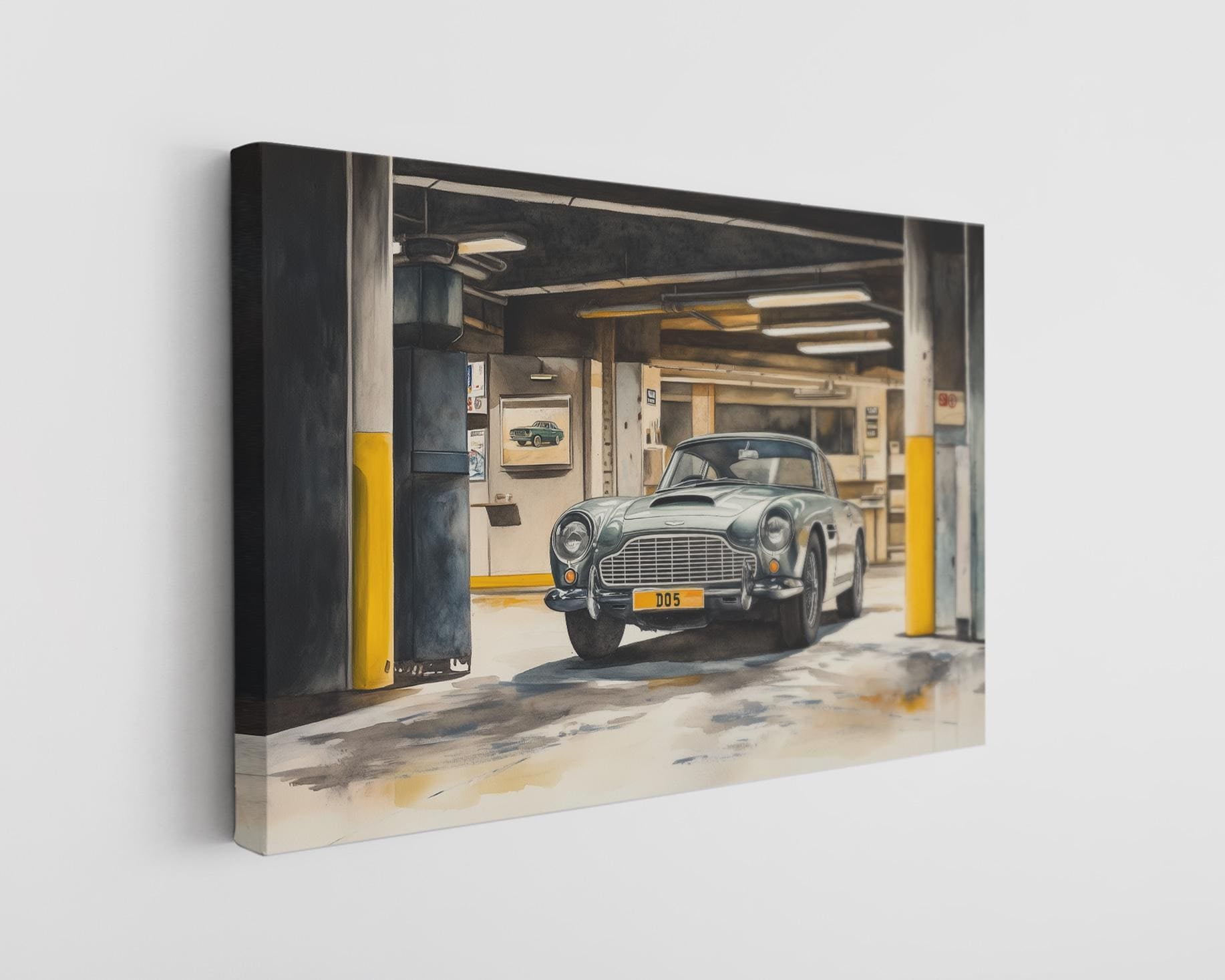 Classic Silver Aston Martin DB5 Vintage Car Canvas Print - Retro ...