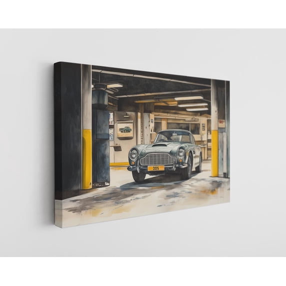 Classic Silver Aston Martin DB5 Vintage Car Canvas Print - Retro ...