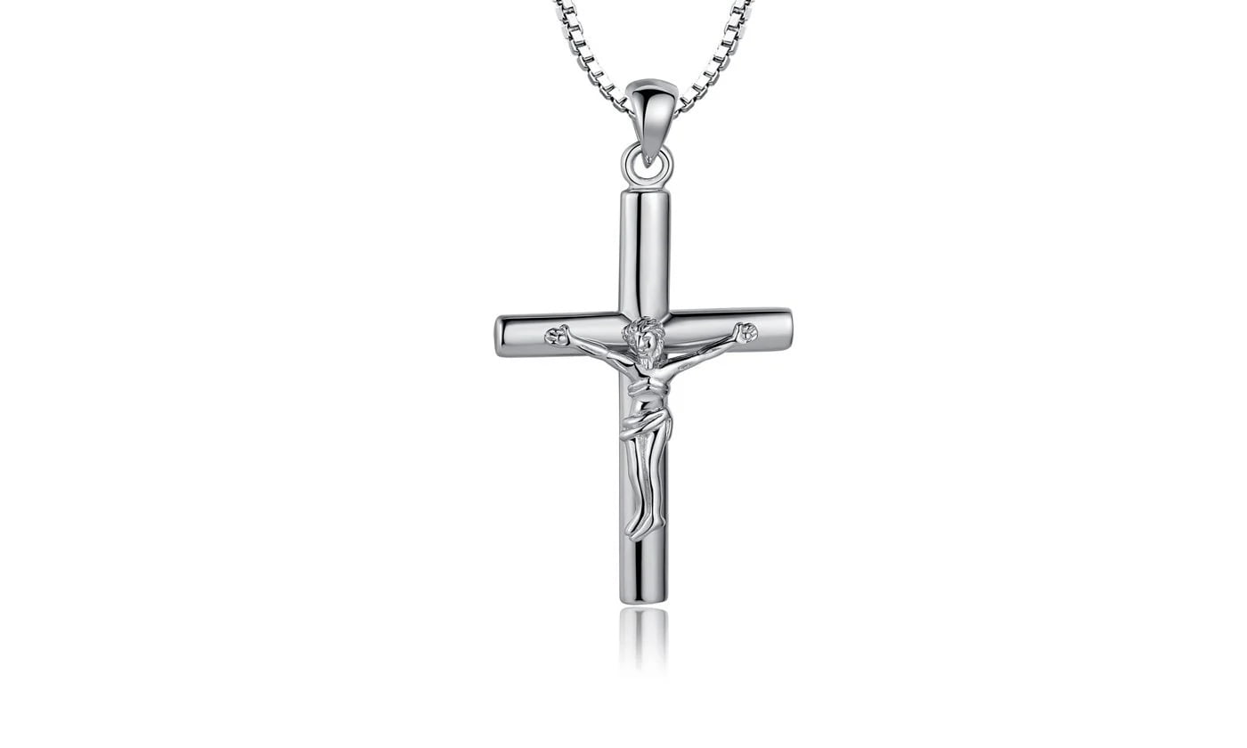 Classic Silver Jesus Cross Pendants Necklaces Pack of 5 - Walmart.com