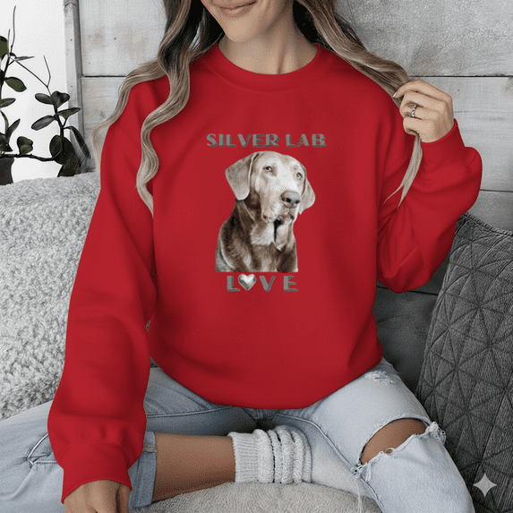 Classic Silver Labrador Portrait Retriever Breed Lover Clean Art Sweatshirt, up to Size 5XL ...