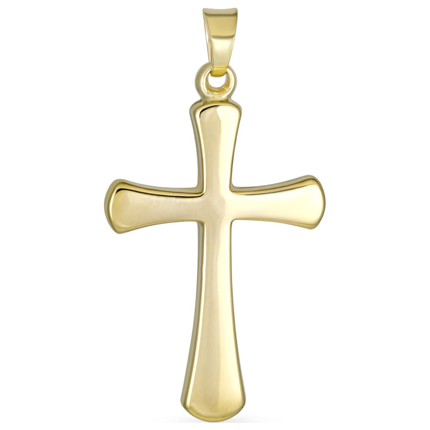 Classic Simple 14K Yellow Gold Holy Cross Pendant Engrave - Walmart.com