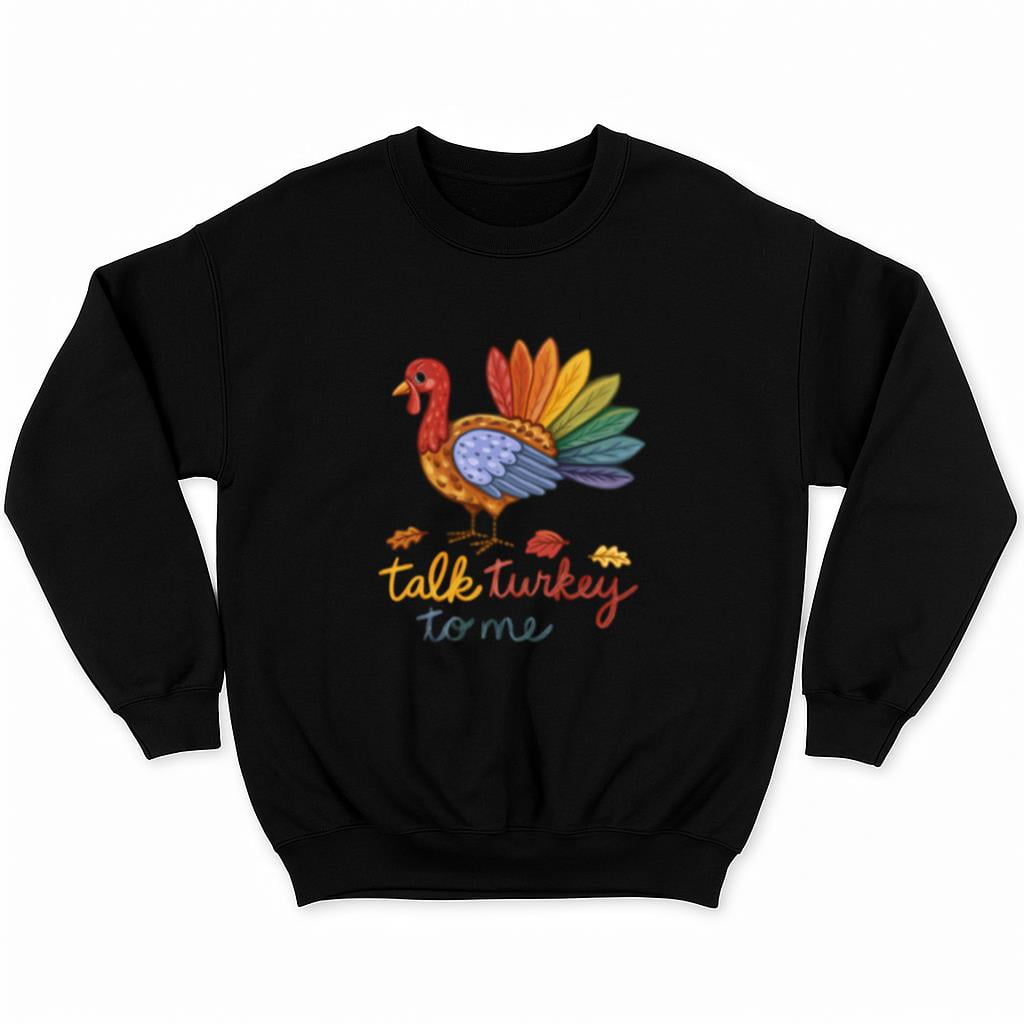 Classic Simple Talk Turkey To Me Fall Thanksgiving Themed Graphic ...