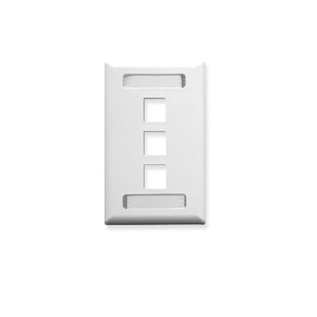 Classic Single Gang Faceplate With ID - White- 3 Port - Walmart.com