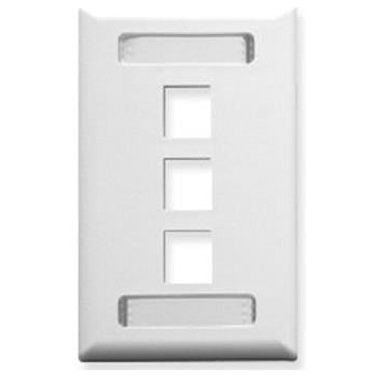Classic Single Gang Faceplate With ID - White- 3 Port - Walmart.com