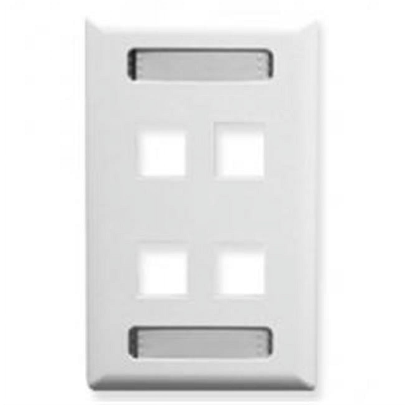 Classic Single Gang Faceplate With ID - White- 4 Port - Walmart.com