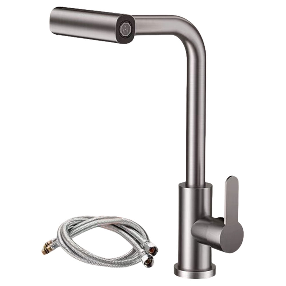 Classic Single Handle Pull Out Faucet, Waterfall Stainless Steel Sink ...