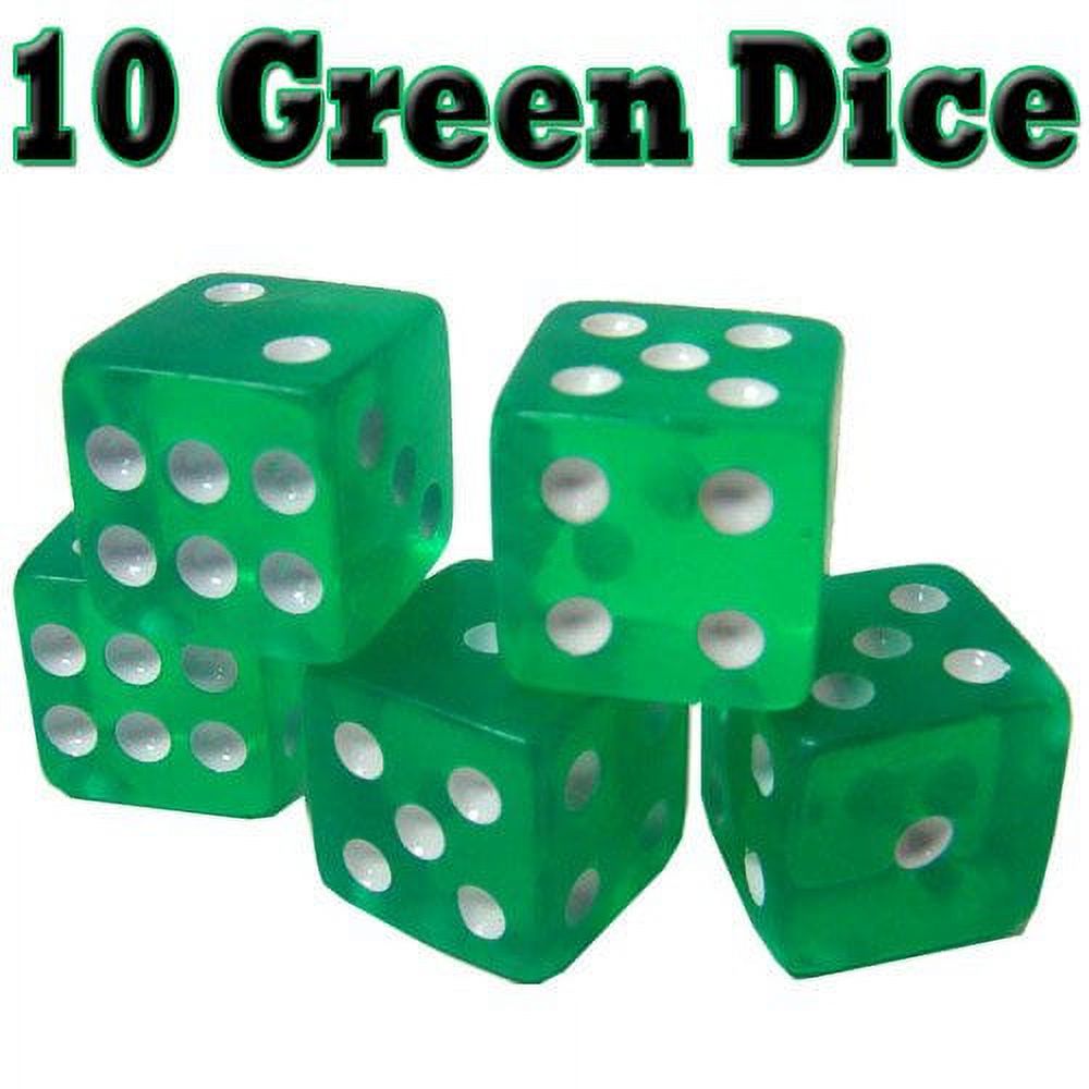 Gold and Green Gemini Dice with White Numbers D10 16mm (5/8in) Pack of ...