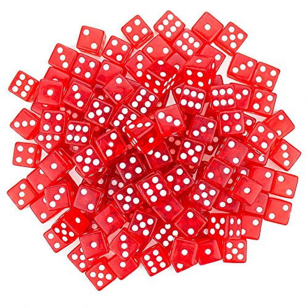 Classic Six-Sided Board Game d6 Pipped Dice, 16mm Red, 100-pack ...