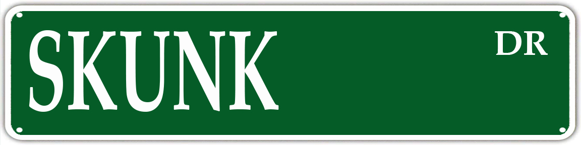 Classic Skunk Dr Street Sign,Metal Road Sign For Indoor/Outdoor Home ...