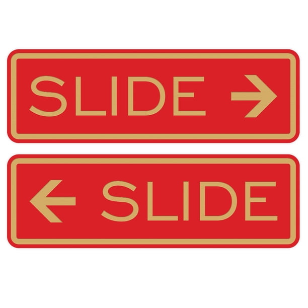 Classic Slide Door Sign - Red / Gold - Large 6 x 2" - Walmart Business ...