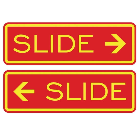 Classic Slide Door Sign - Red / Yellow - Large - Walmart.com