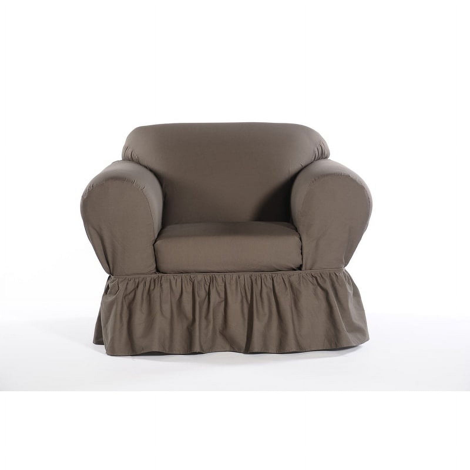 Classic Slipcovers Washed cotton Ruffled 2 piece chair slipcover Blue ...