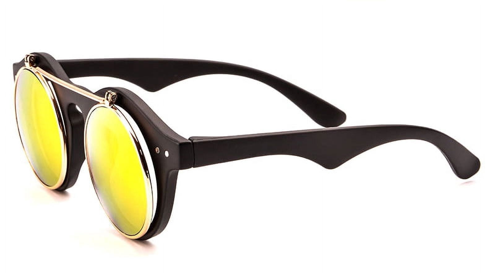 Classic Small Retro Steampunk Circle Flip Up Glasses / Sunglasses Cool ...