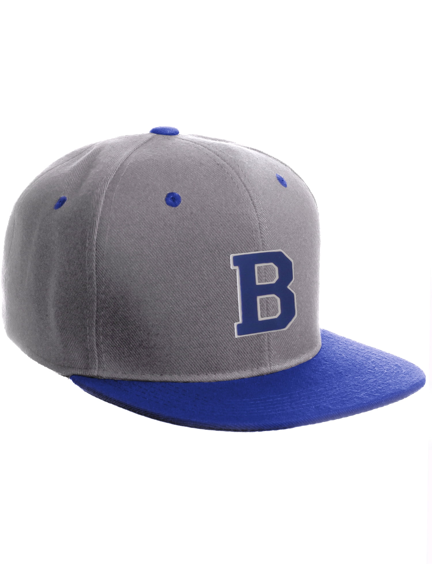 Classic Snapback Hat Custom A to Z Initial Letters, Lt Grey Royal Cap ...