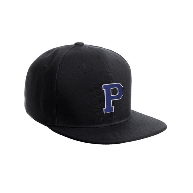 Classic Snapback Hat Custom A to Z Initial Raised Letters, Black Cap ...