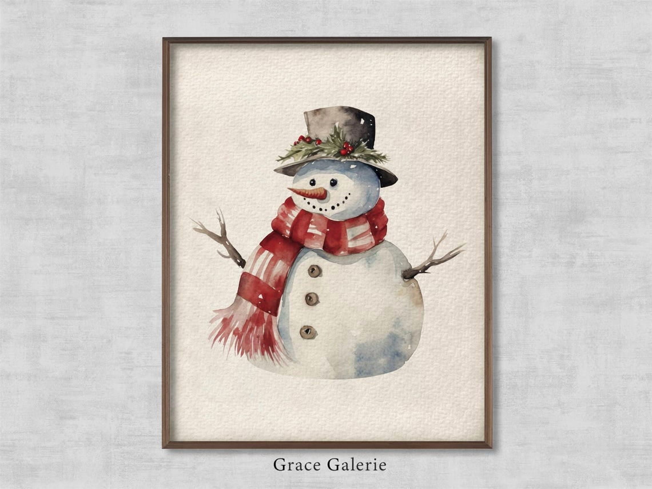 Classic Snowman Winter Print, Winter Winter Decor, 2089 UNFRAMED Poster ...