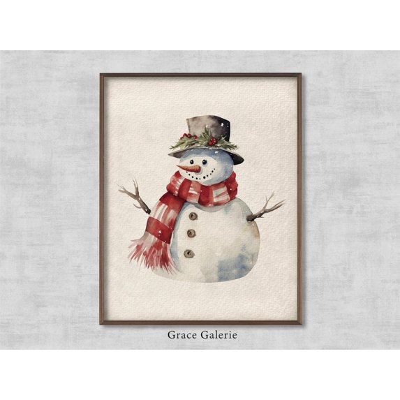 Classic Snowman Winter Print, Winter Winter Decor, Home Decor #2089 ...
