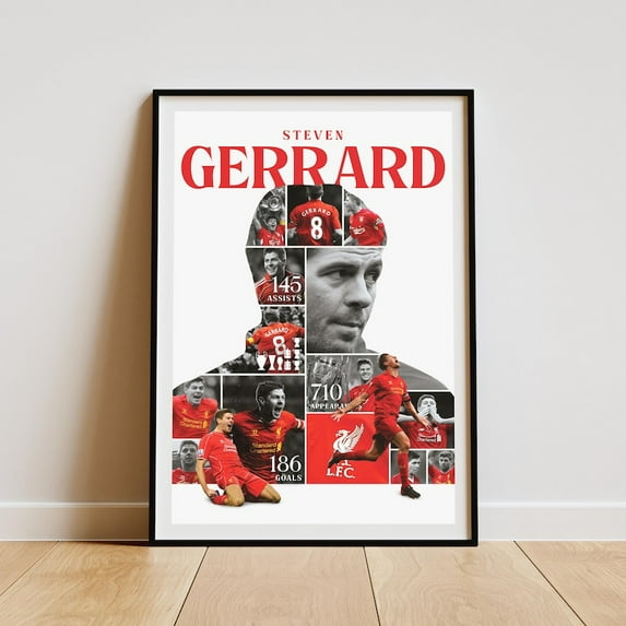 Classic Soccer Wall Decor with Steven Gerrard Legendary Midfield Art ...