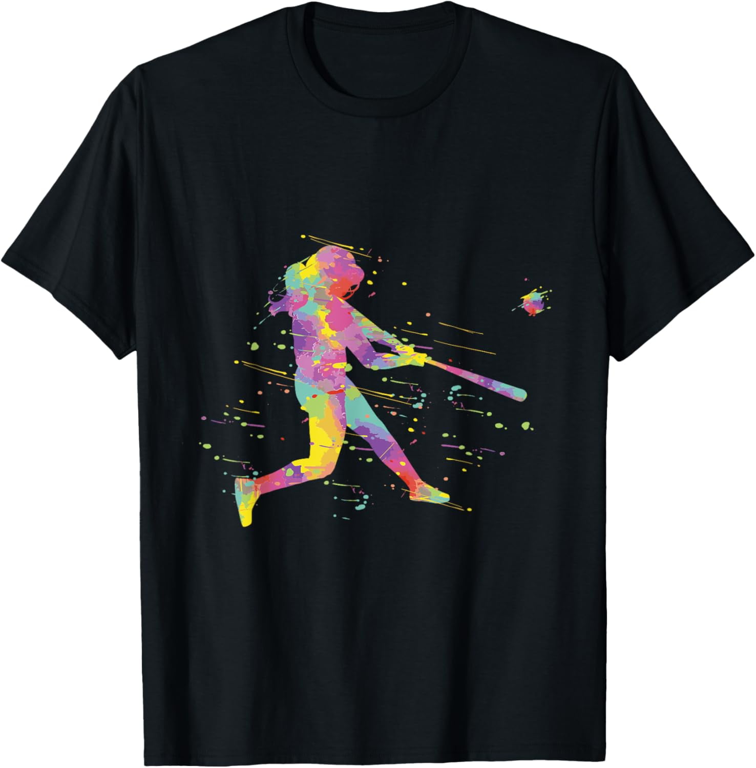 Classic Softball Girl T-Shirt - Black, Polyester & Cotton, Short Sleeve ...