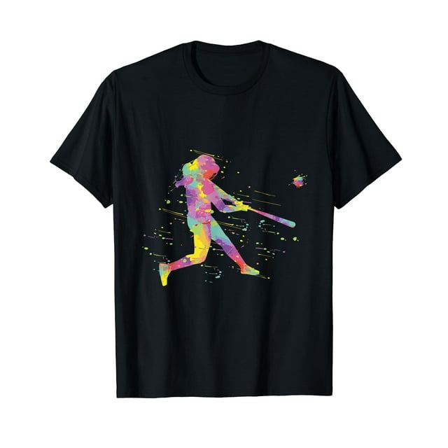 Classic Softball Girl T-Shirt - Black, Polyester & Cotton, Short Sleeve ...