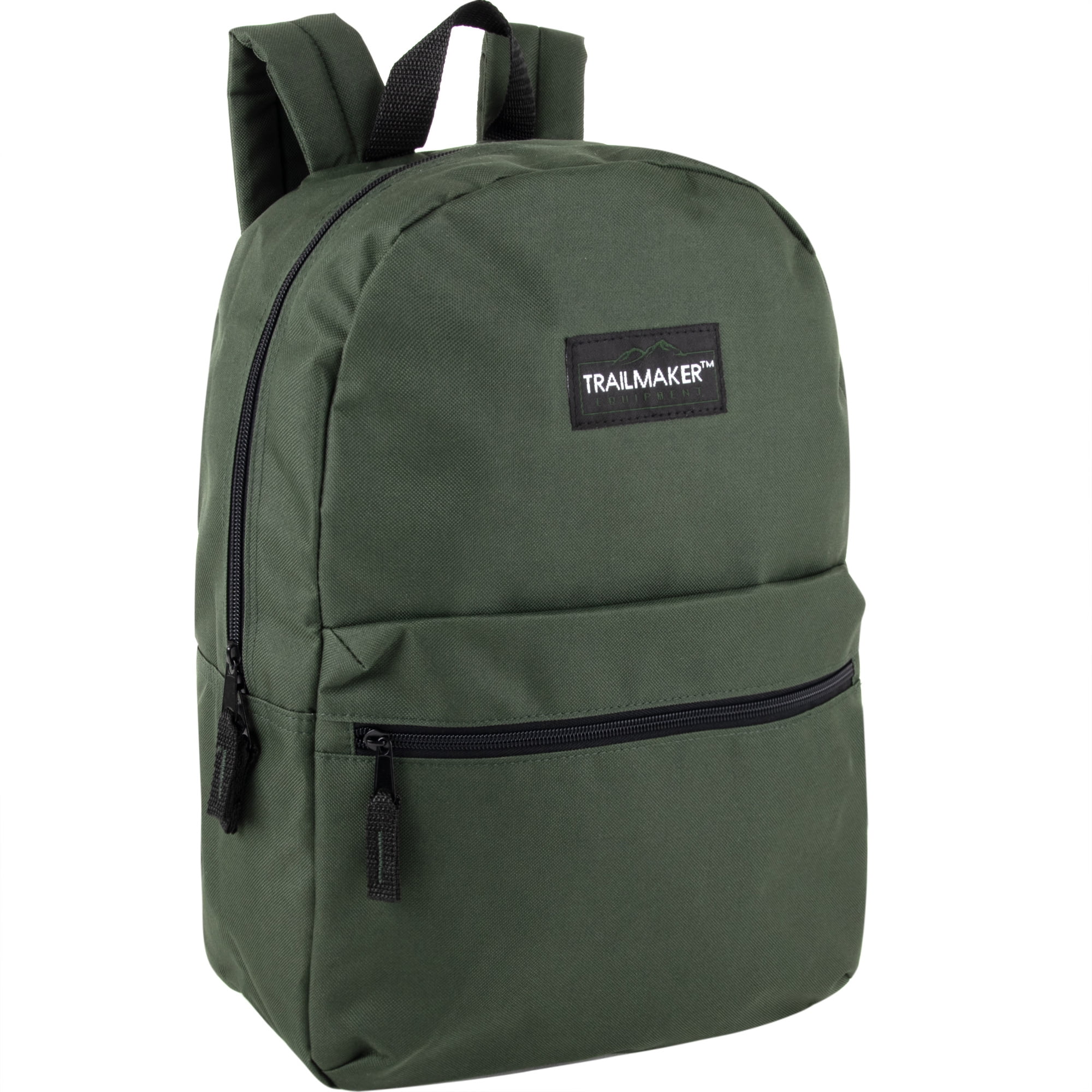 Classic Solid Color 17 Inch Backpack with Front Zipper Accessory Pocket ...