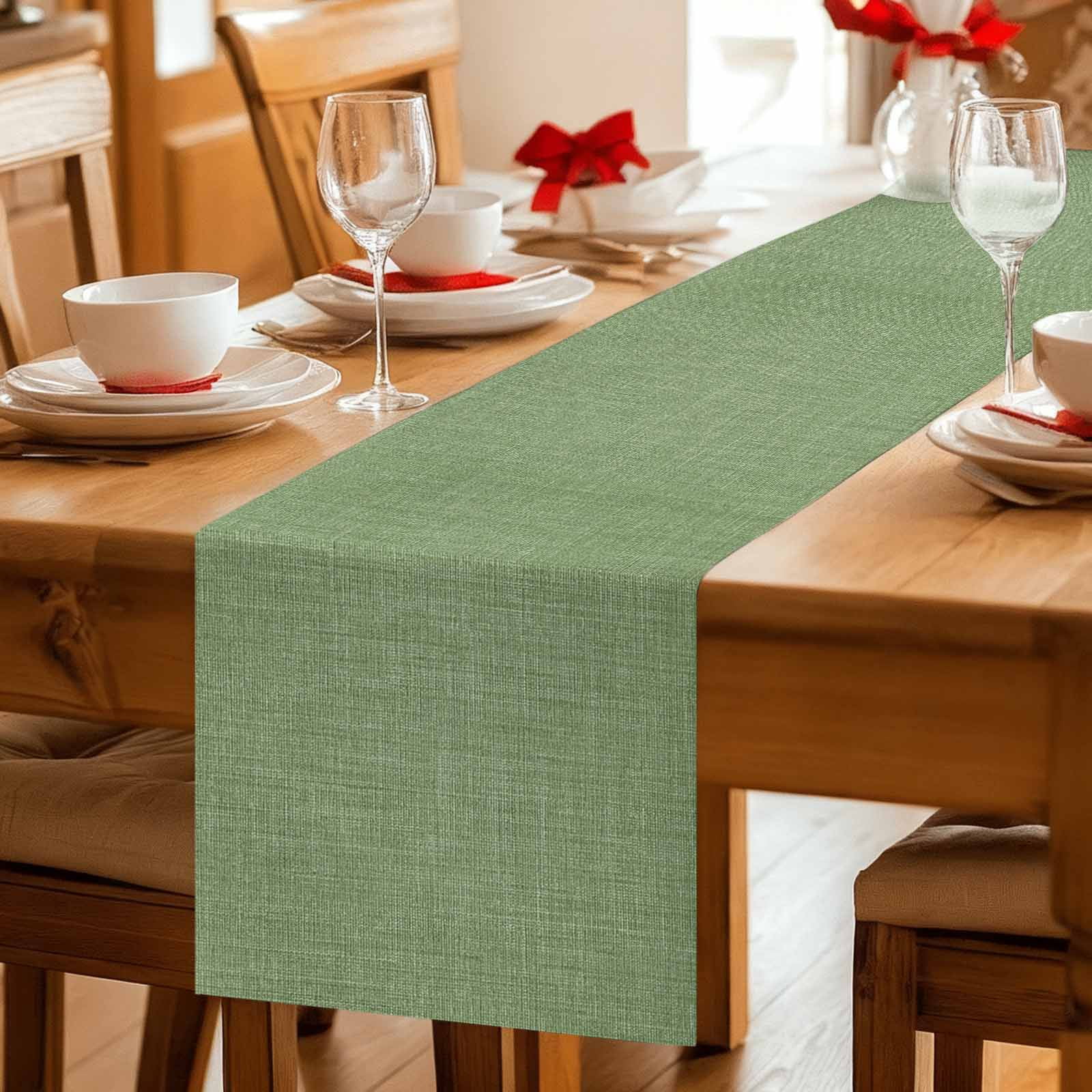 Classic Solid Green Table Runner 36 Inches Long,Kitchen Dining ...