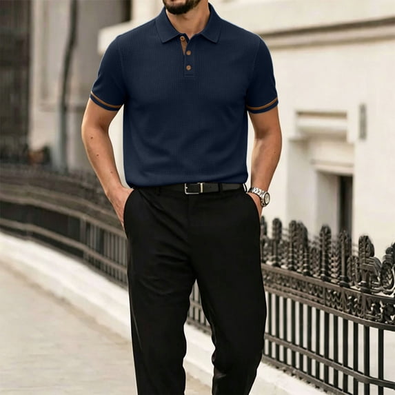 Classic Solid Ice Silk Polo Shirt Men Moisture Absorption Quick Dry ...