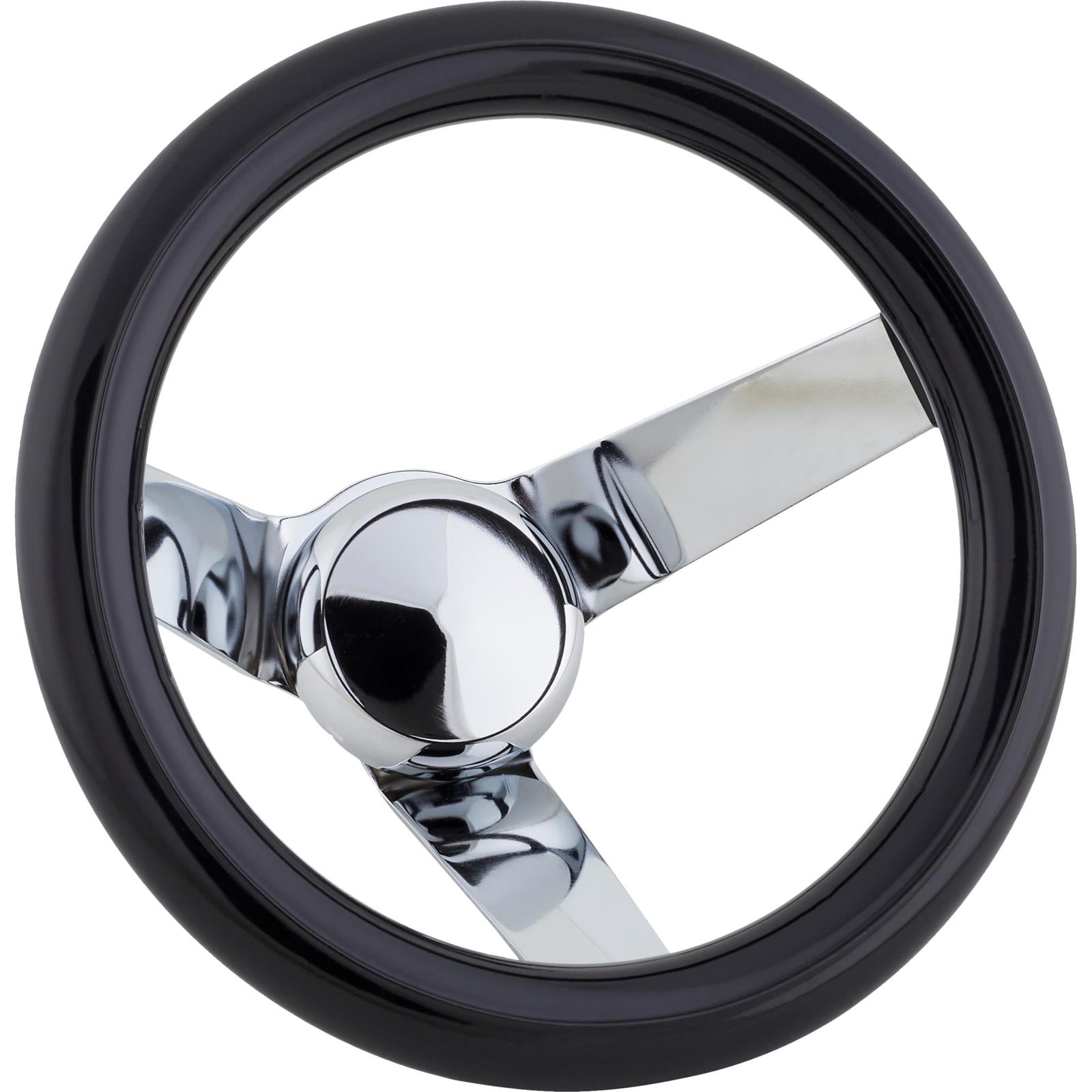 Classic Solid Spoke 9-3/4 In Black Steering Wheel - No Holes - Walmart.com